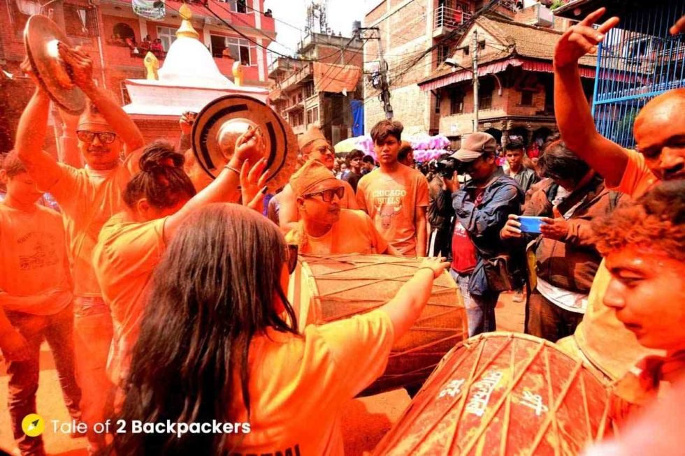 Sindoor Jatra - A Frenzy of Colours at Thimi, Nepal | Tale of 2 Backpackers