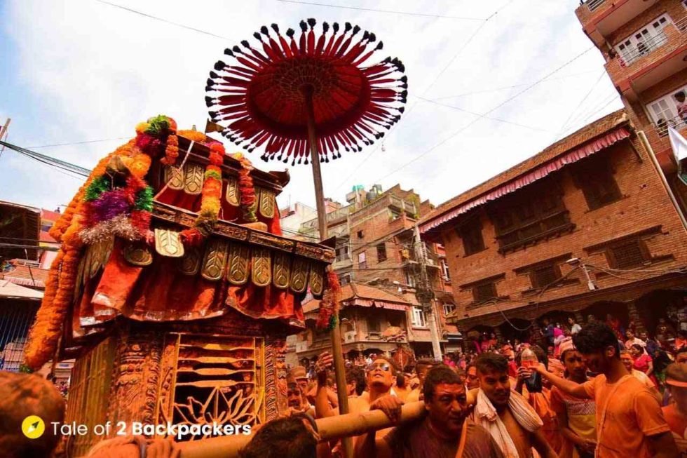 Sindoor Jatra - A Frenzy of Colours at Thimi, Nepal | Tale of 2 Backpackers