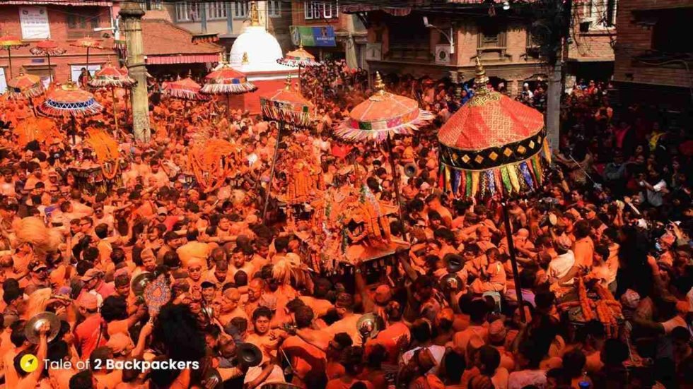 Sindoor Jatra - A Frenzy of Colours at Thimi, Nepal | Tale of 2 Backpackers